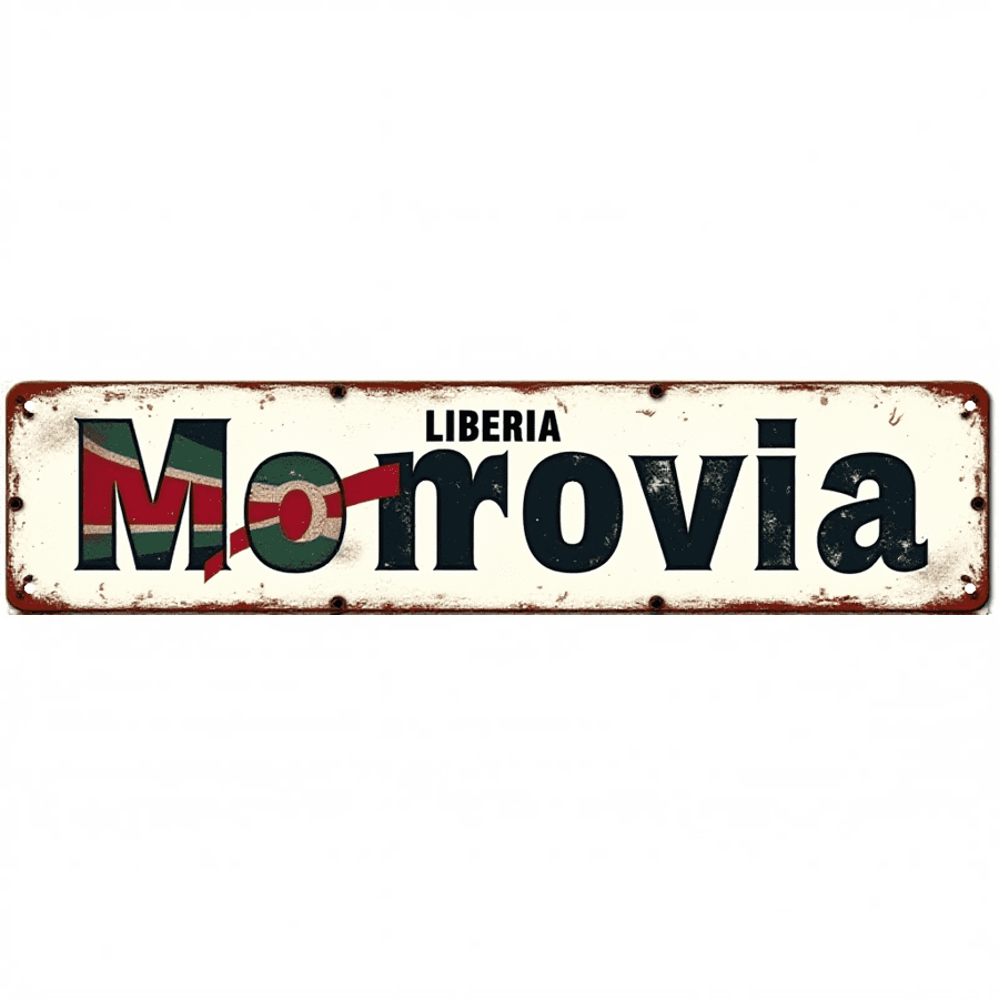 Decorative Tin Signs 16*4 Inches "Monrovia Liberia" Great for Bedroom ...