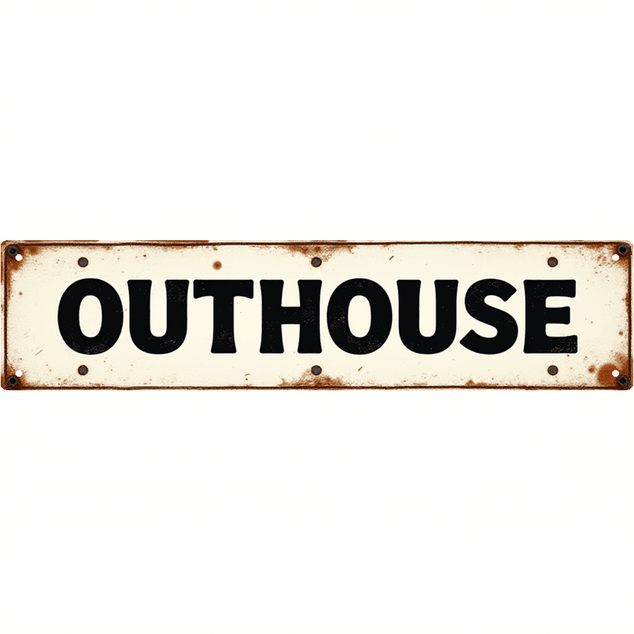 Decorative Tin Signs 16*4 Inches "Outhouse" Funny Room Decor, Outdoor ...