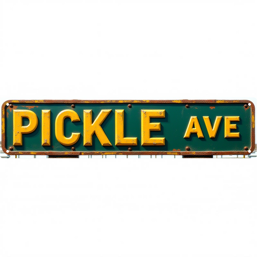 Decorative Tin Signs 16*4 Inches "Pickle Ave" Street Signs for Bedroom ...