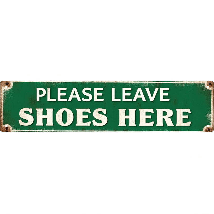 Decorative Tin Signs 16*4 Inches "Please Leave Shoes Here" Perfect for ...