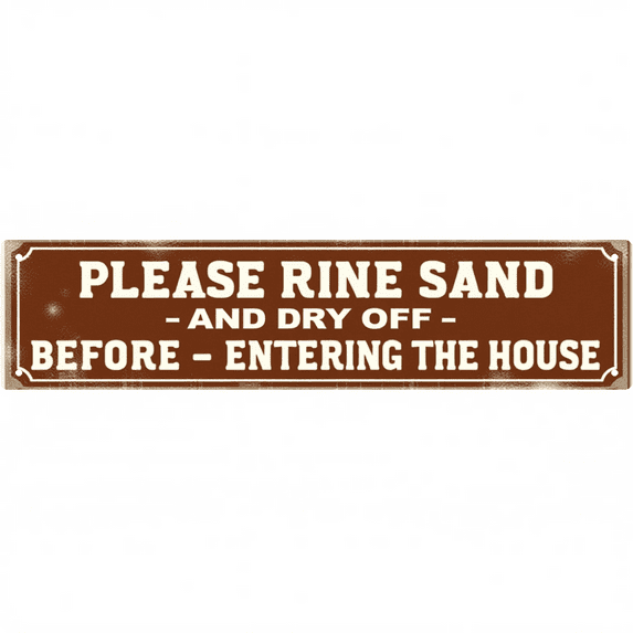Decorative Tin Signs 16*4 Inches "Please Rinse Sand Before Entering ...