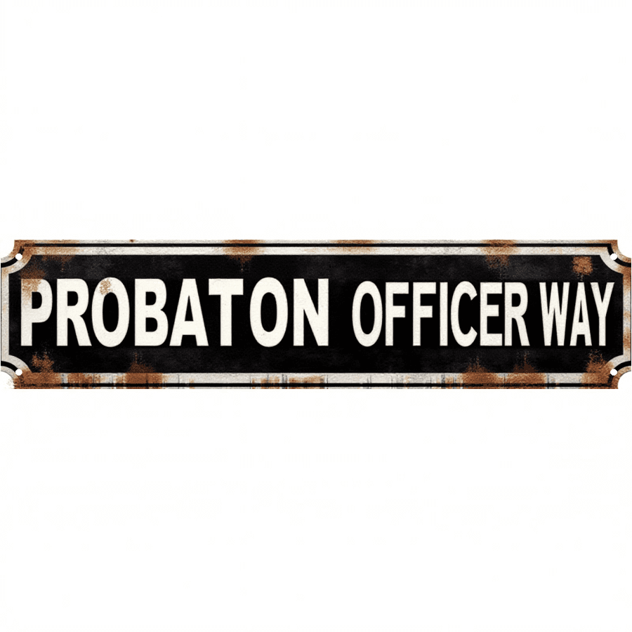 Decorative Tin Signs 16*4 Inches "Probation Officer Way" Street Signs ...