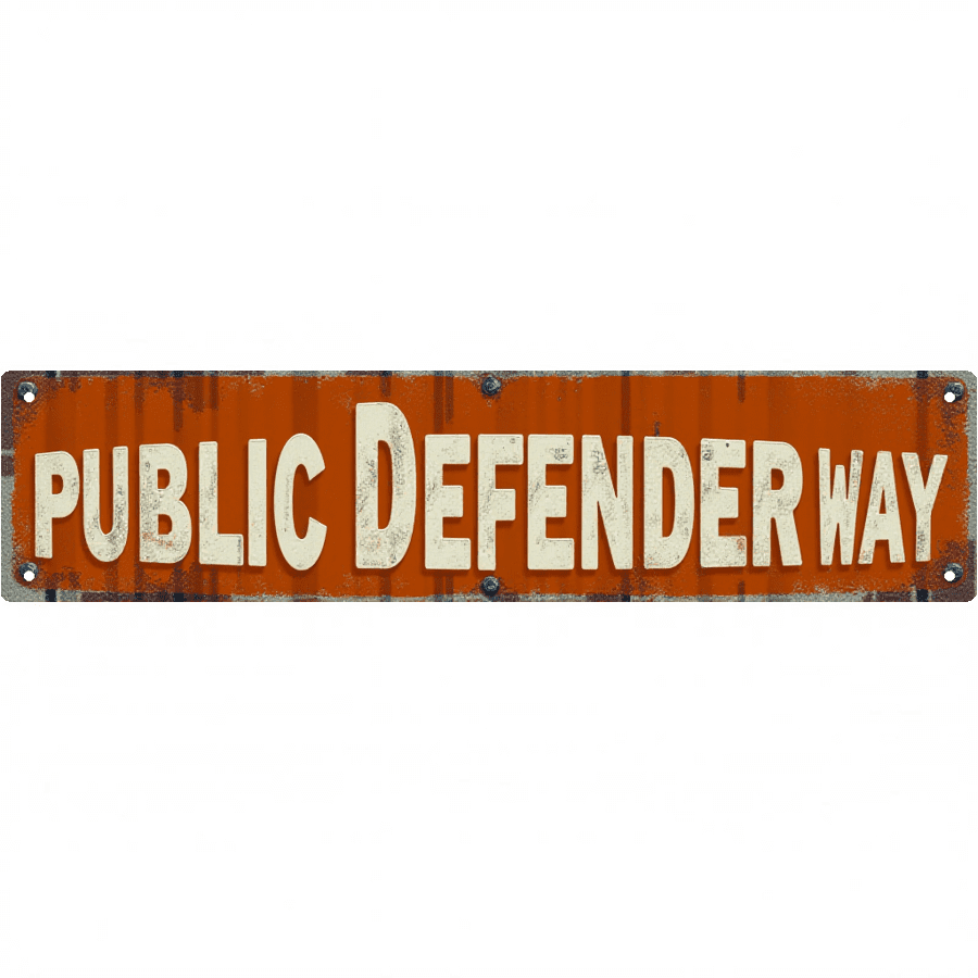 Decorative Tin Signs 16*4 Inches Public Defender Way Street Sign Style ...