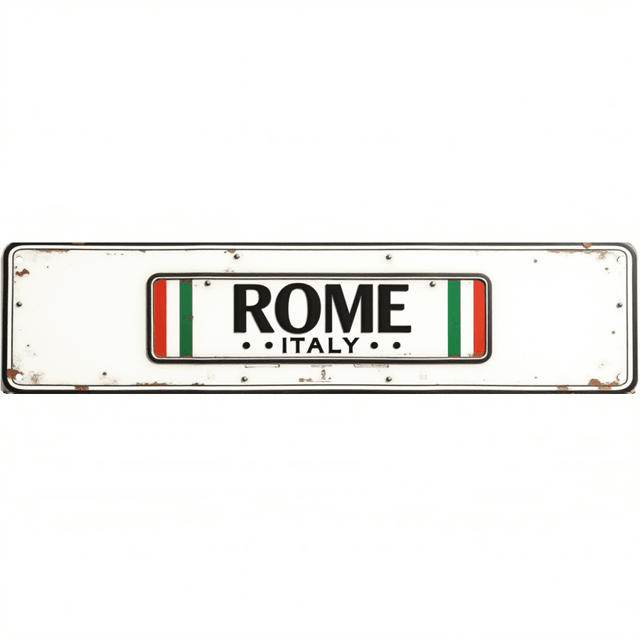 Decorative Tin Signs 16*4 Inches Rome Italy Themed Design for Bedroom ...