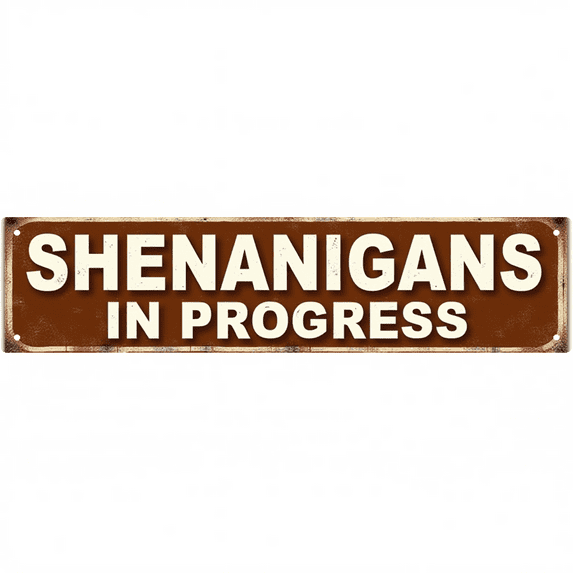 Decorative Tin Signs 16*4 Inches "Shenanigans in Progress" Fun ...