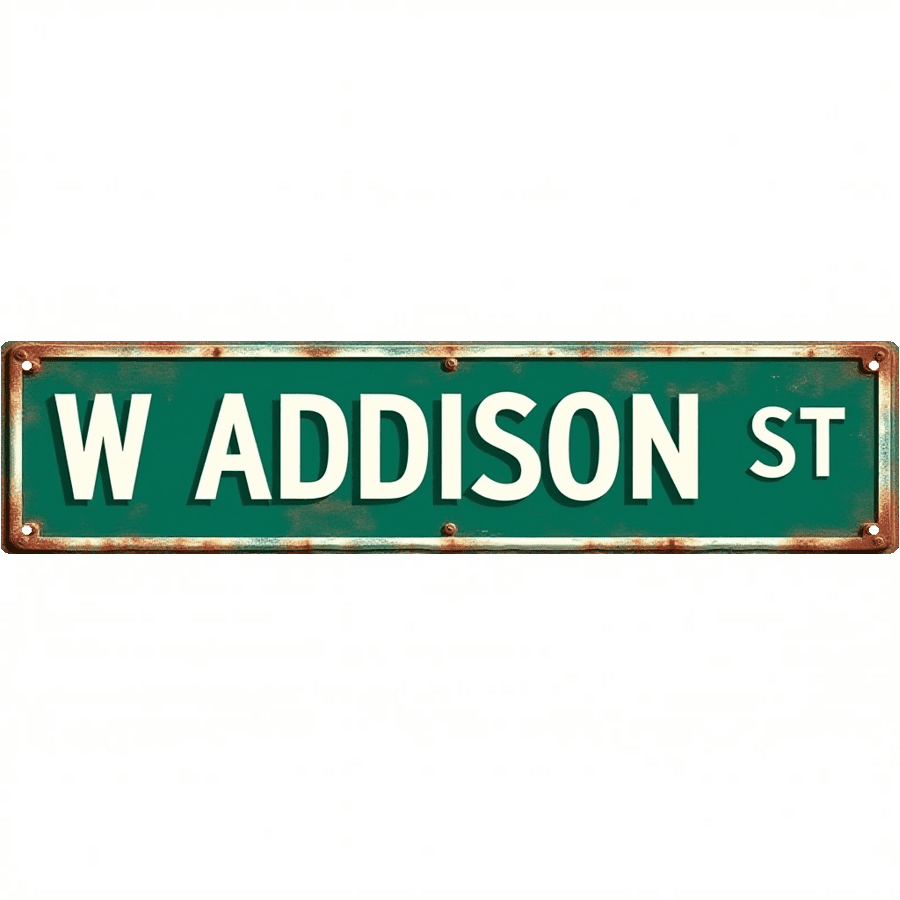 Decorative Tin Signs 16*4 Inches "W Addison St" Great for Bedroom ...