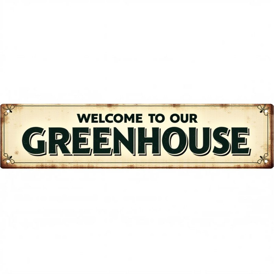 Decorative Tin Signs 16*4 Inches "Welcome to Our Greenhouse" Suitable ...