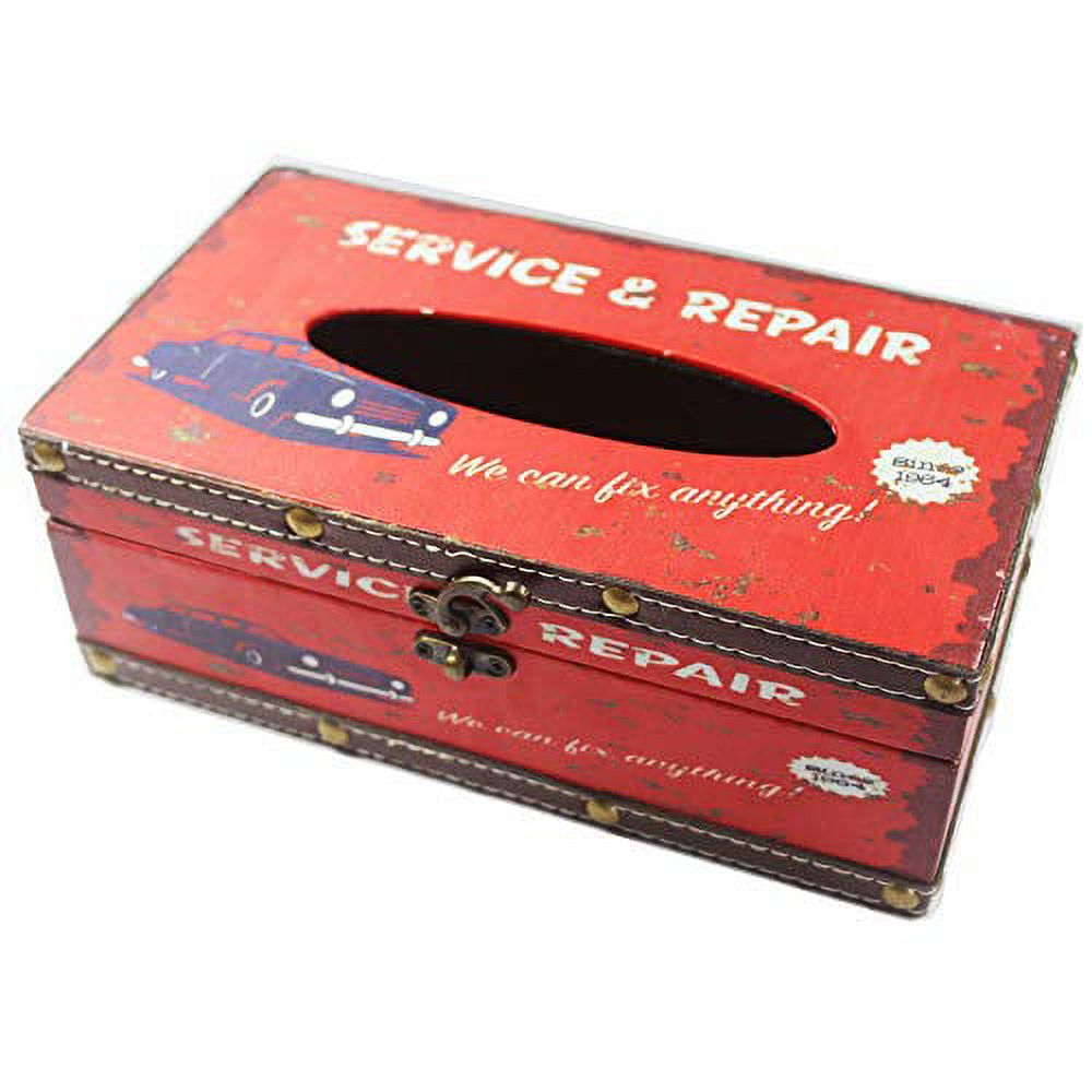 Decorative Tissue Holder Retro Vintage Rustic Wood Tissue Cover Holder ...