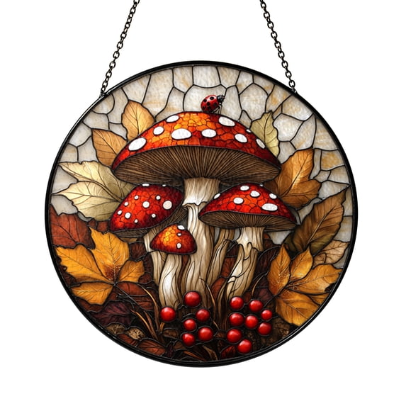 Decorative Toadstool Glass Style Window Art - Walmart.com