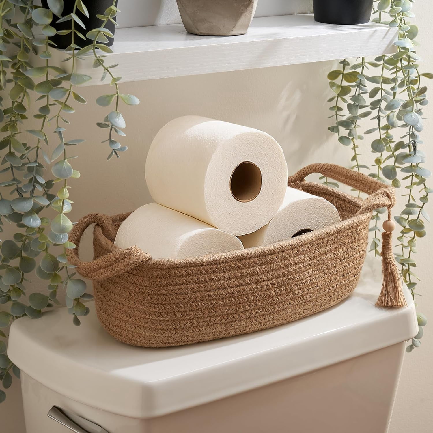 Decorative Toilet Paper Basket – Beautiful Bathroom Organizer for ...