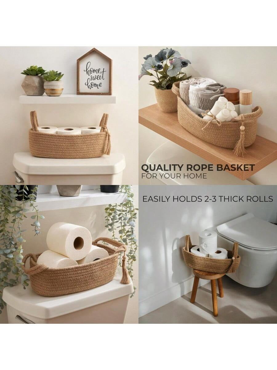Decorative Toilet Paper Basket Beautiful Bathroom Organizer For Toilet ...