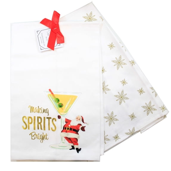 Decorative Towel Making Spirits Bright Kitchen 100% Cotton Martini ...