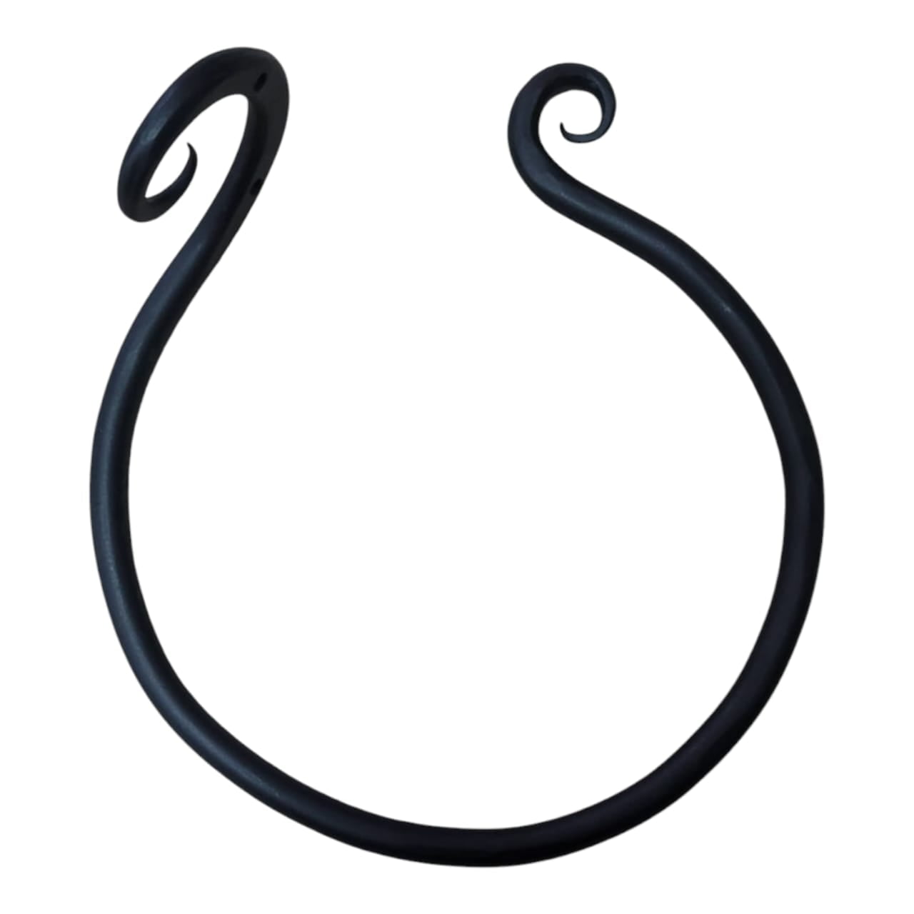 Decorative Towel Ring, Wall-Mounted, Curved Design, Matte Black ...