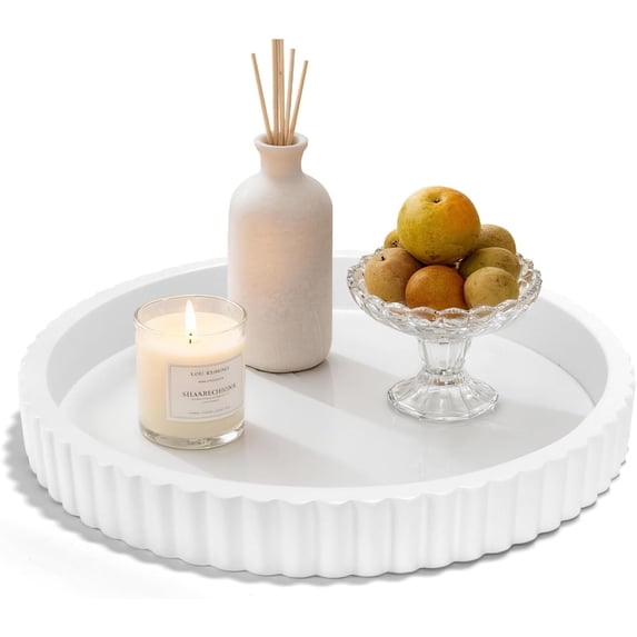 Decorative Tray for Coffee Table, 12'' Resin Modern Decorative Tray for ...