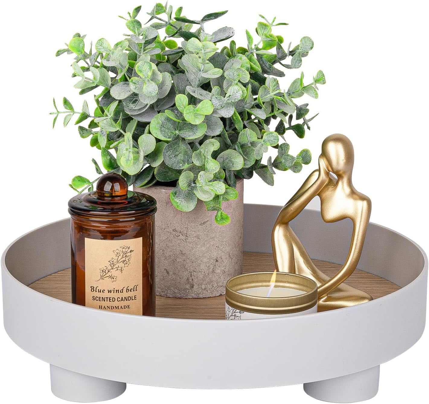 Decorative Tray Coffee Table Tray Round Trays for Home Decor Serving ...