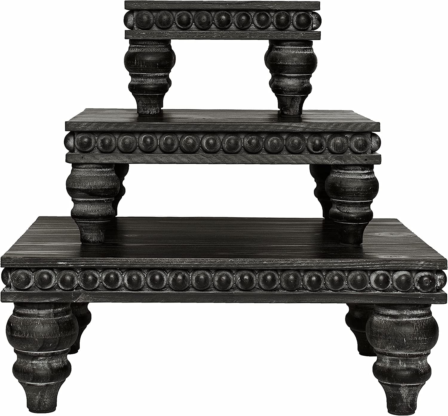 Decorative Tray [Set of 3] Wooden Tiered Tray Stand Display Risers ...