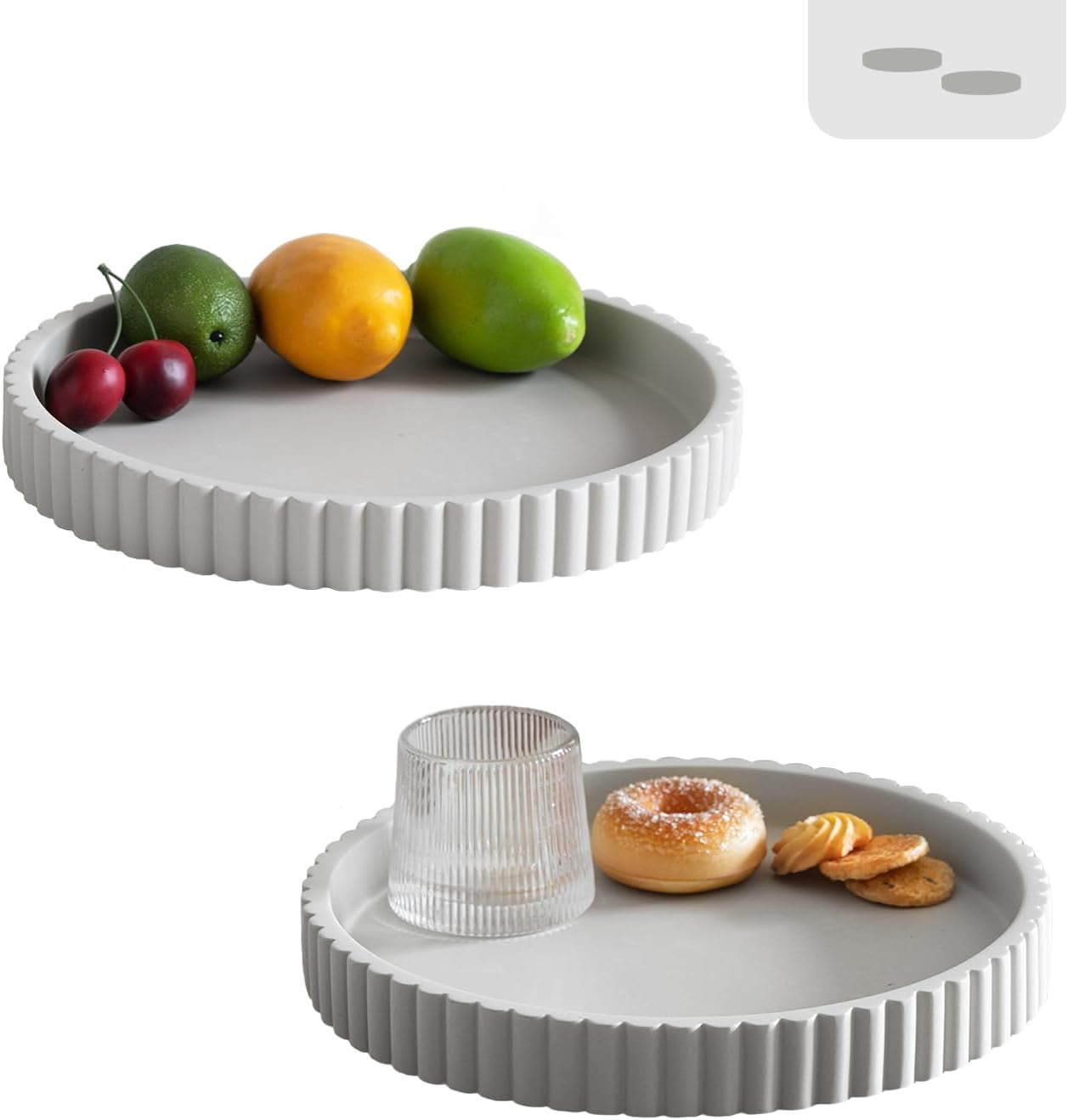 Decorative Tray for Coffee Table, Living Room, Side Table, 2 Packs 11 ...