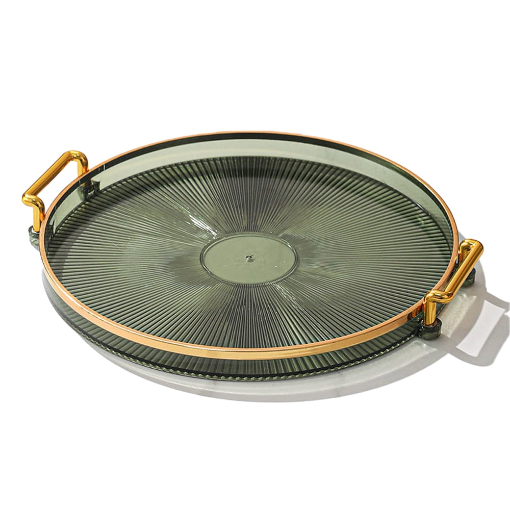 Decorative Tray for Coffee Table, Modern Round Serving Tray with ...