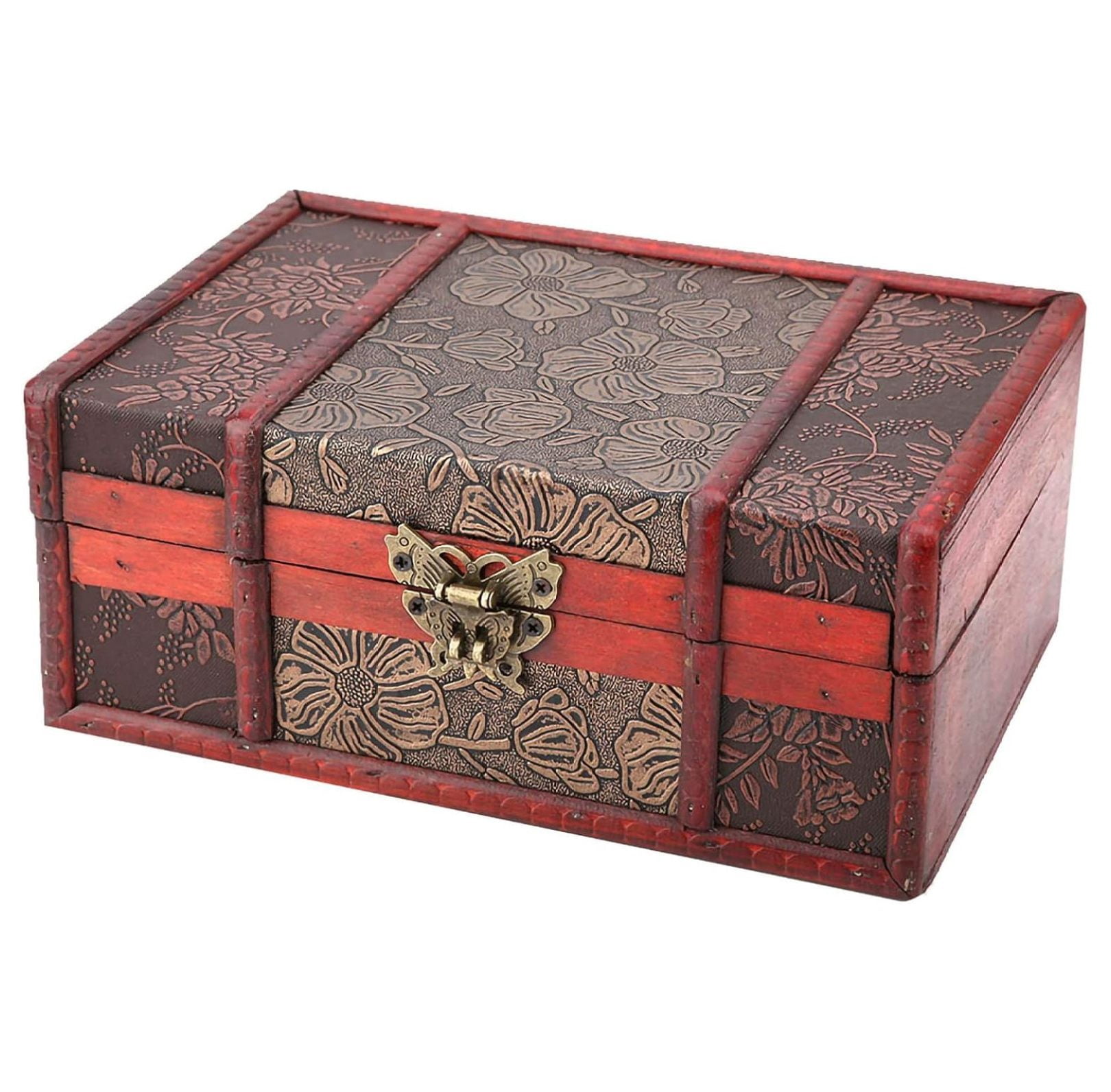 Decorative Treasure Box, Vintage Wooden Large Desktop Storage Boxes for ...