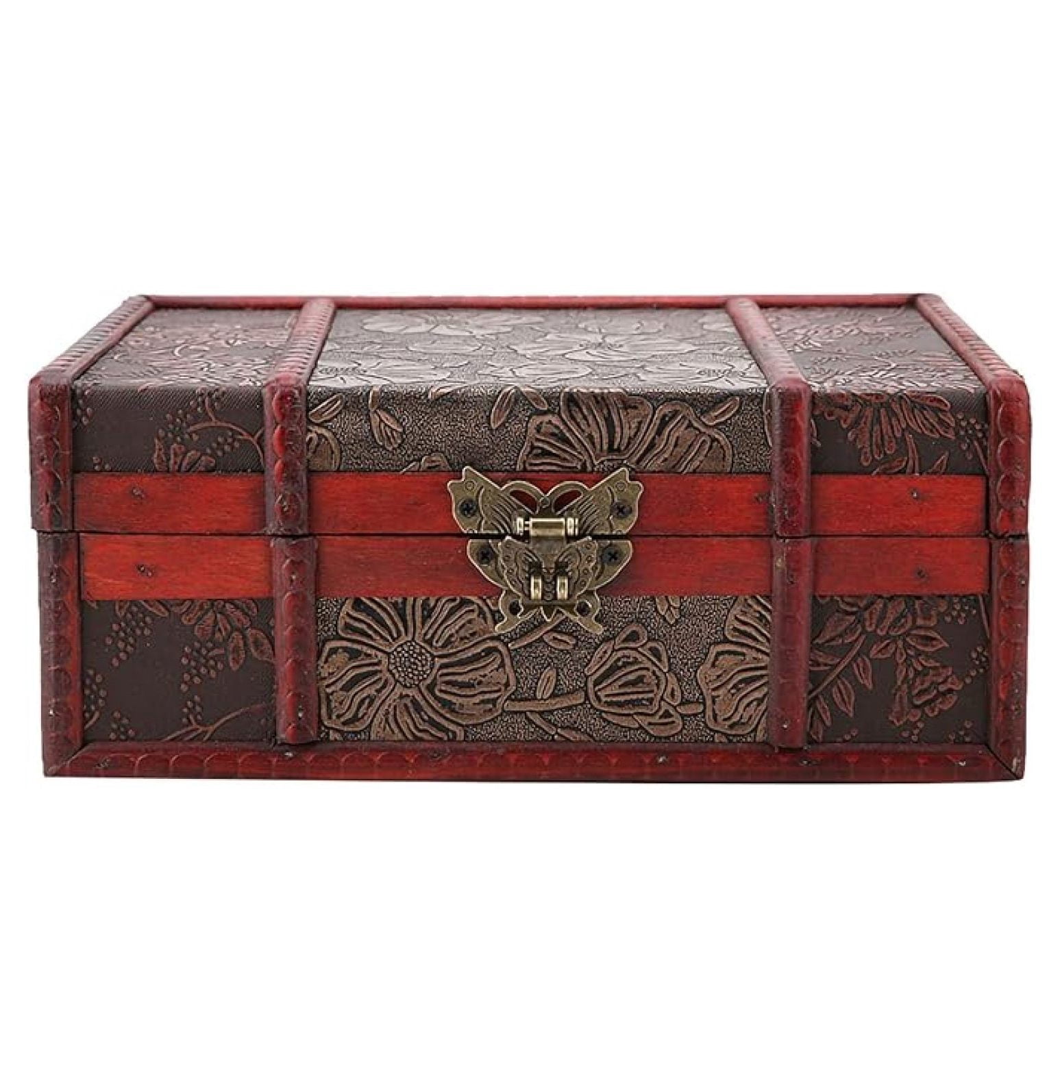 Decorative Treasure Box, Vintage Wooden Large Desktop Storage Boxes for ...