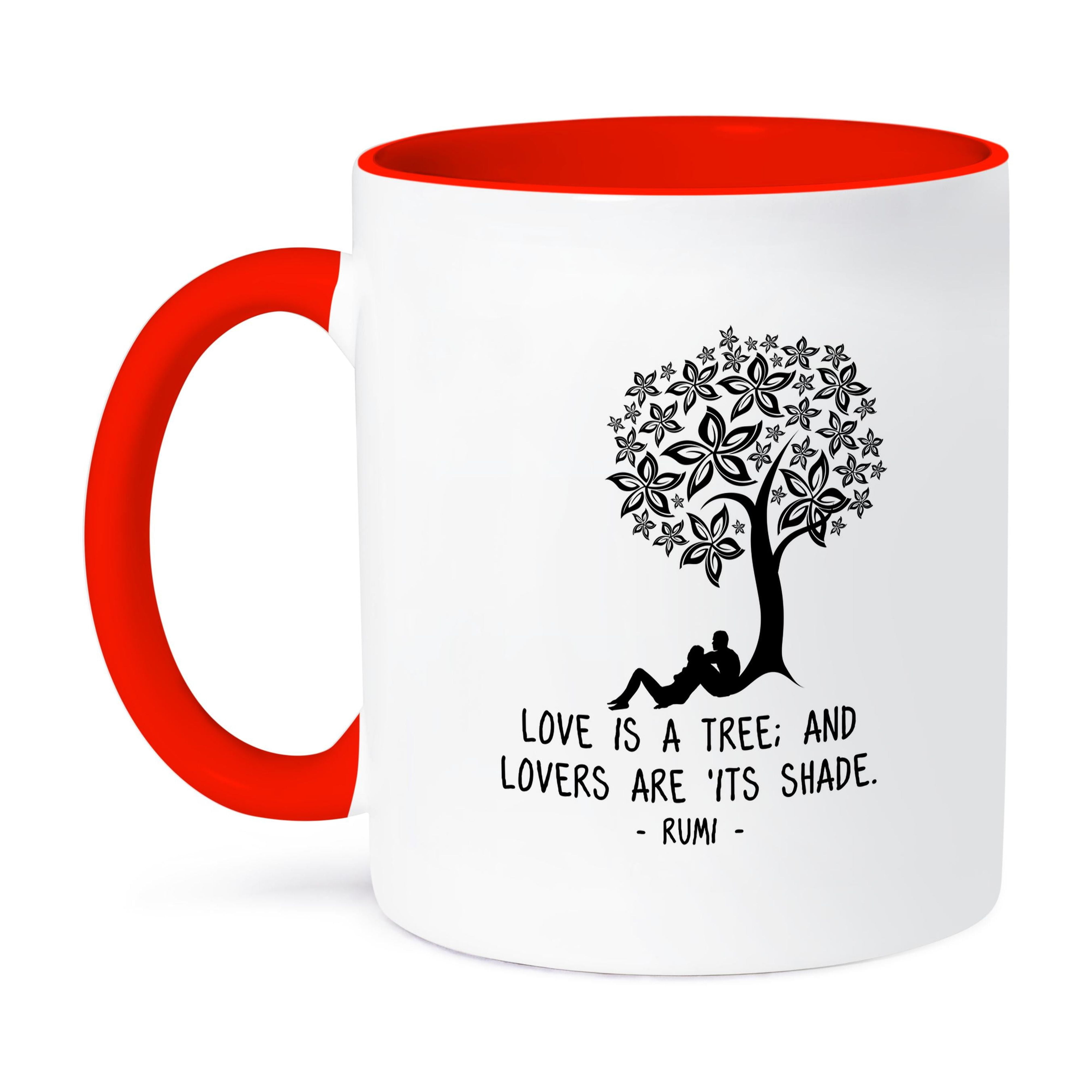 3dRose, Decorative tree, loving couple. Love is a tree. Rumi quote on ...
