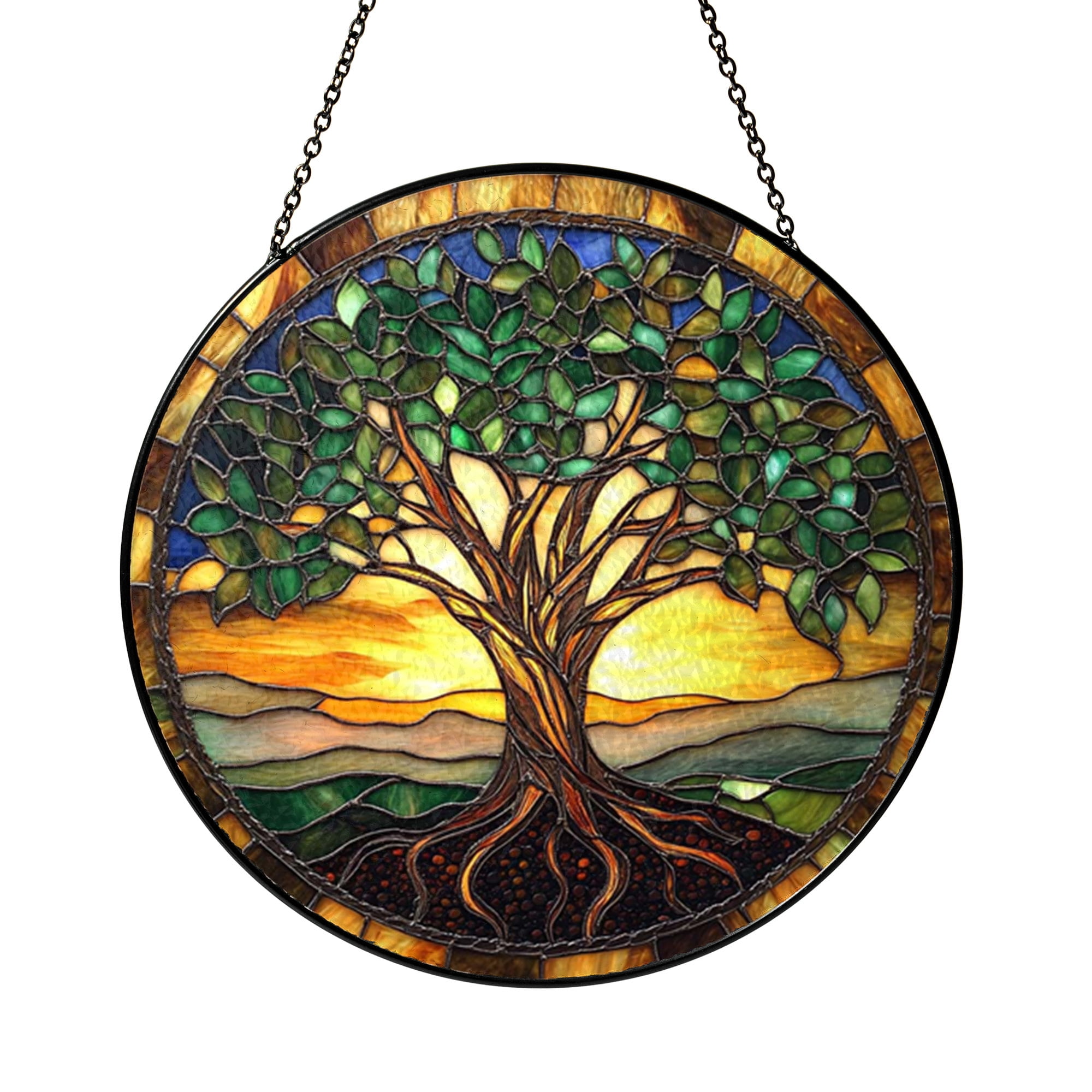 Decorative Tree Stained Glass Suncatcher – Nature Inspired Window ...