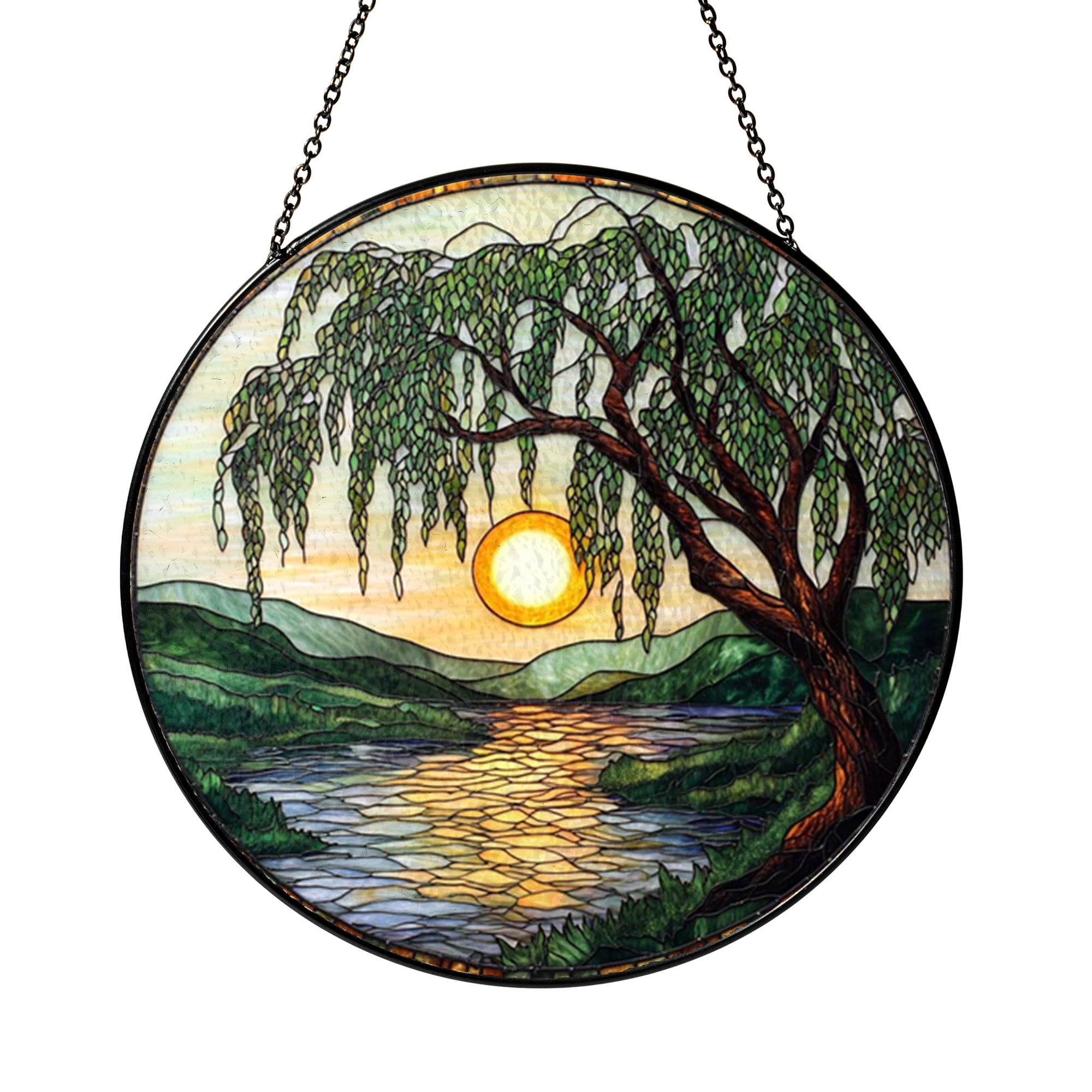 Decorative Tree by the River Stained Glass Suncatcher – Window Decor ...