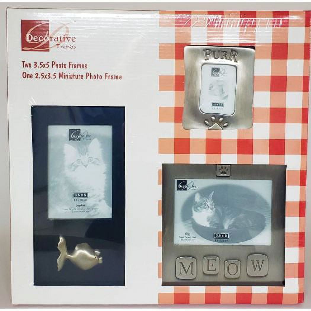 Decorative Trends Pet Gift Pack Cat Photo Frame Set Pewter by Wilton ...