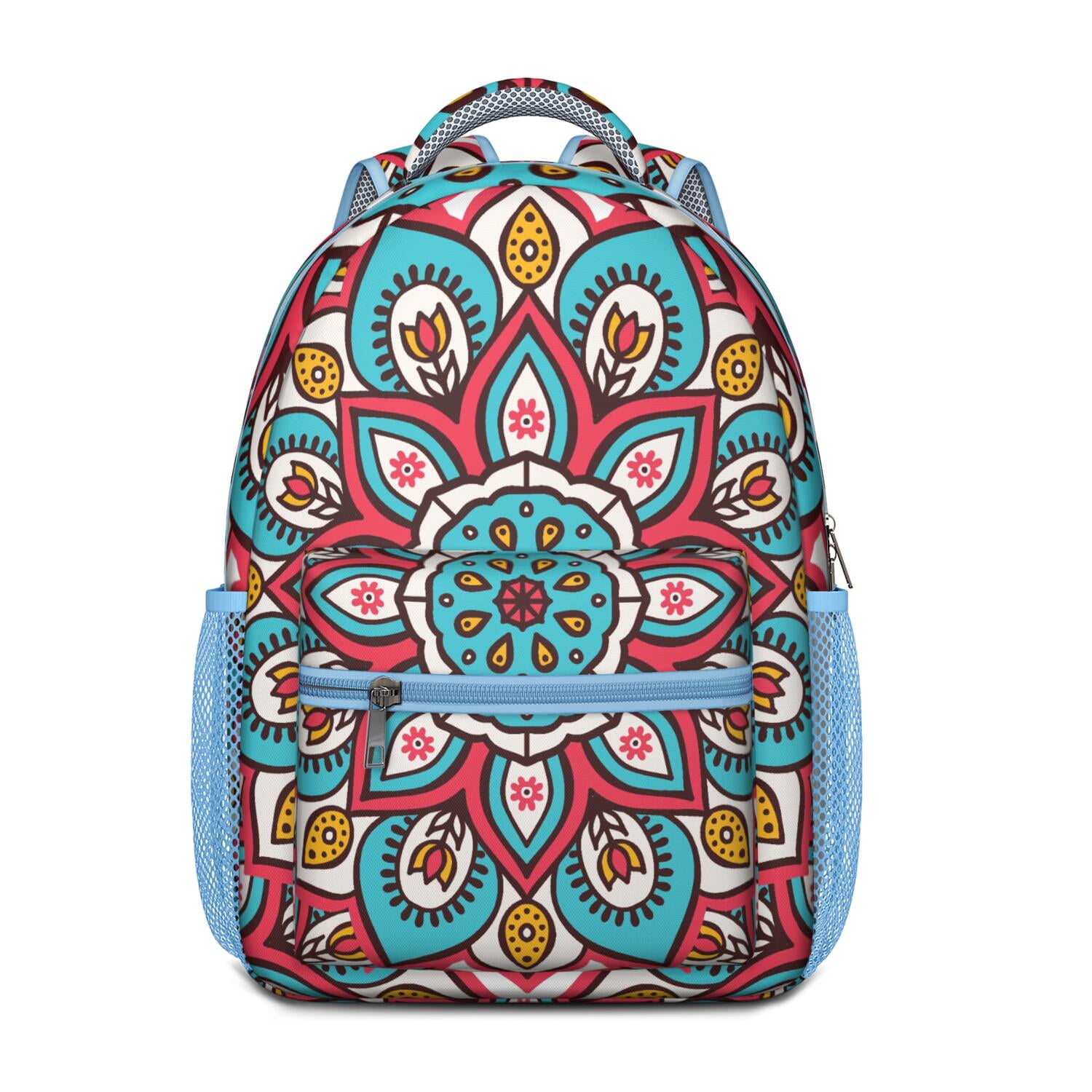 Decorative Tribal Mandala Backpack for Elementary Students, Artistic ...