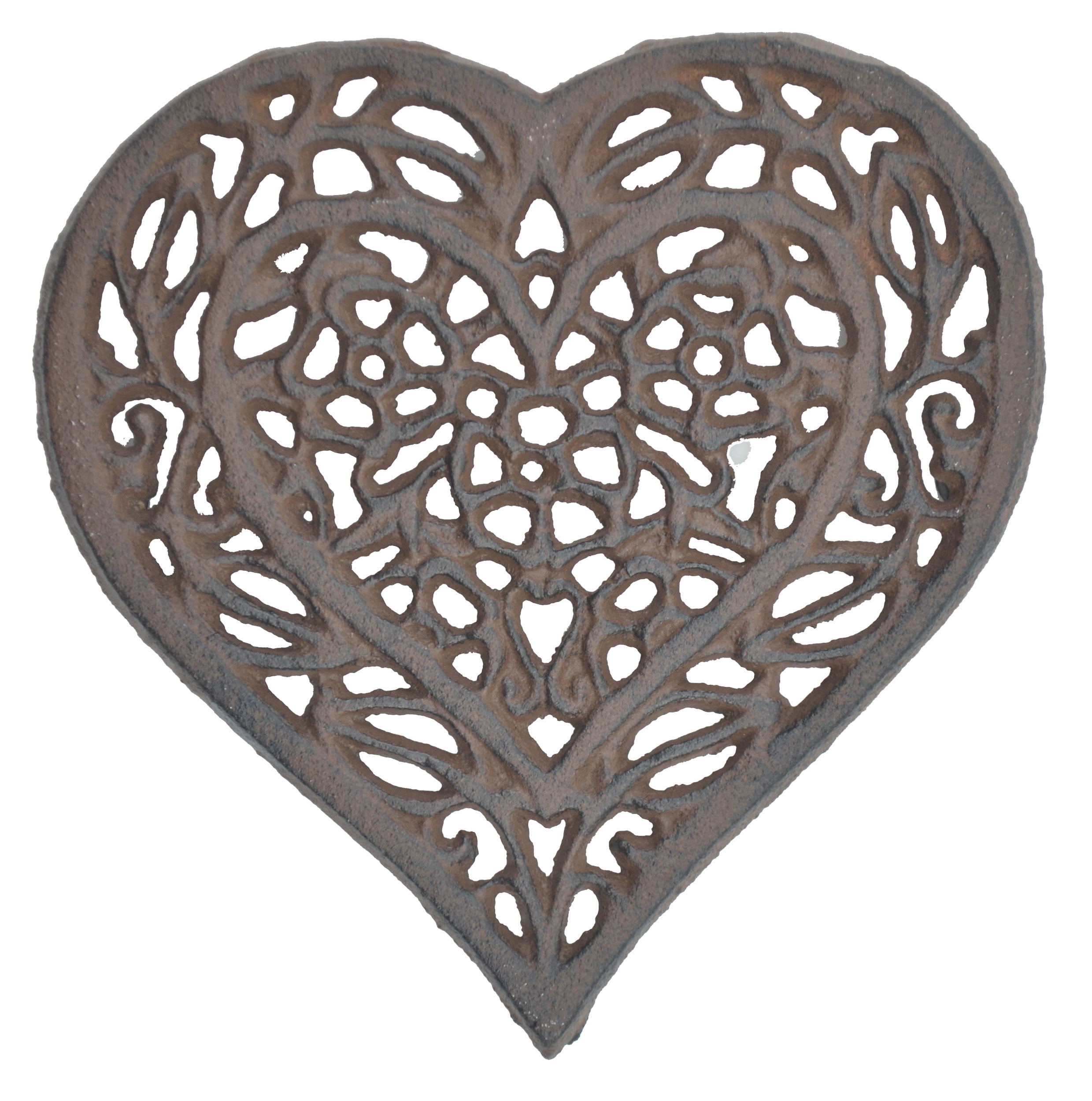 Decorative Trivet Ornate Heart Cast Iron 6.5" Wide by Flag Emotes ...
