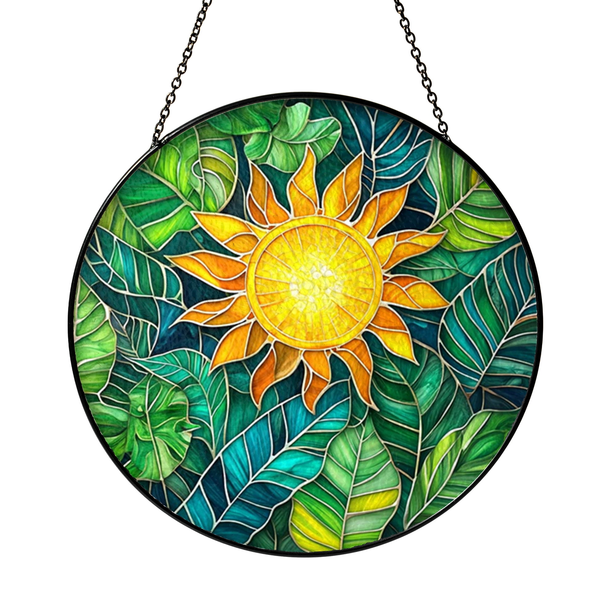 Decorative Tropical Garden Stained Glass Style Suncatcher – Window ...