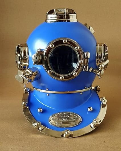 Decorative US Navy Deep Sea Diving Helmet â Blue Scuba Diving Helmet ...