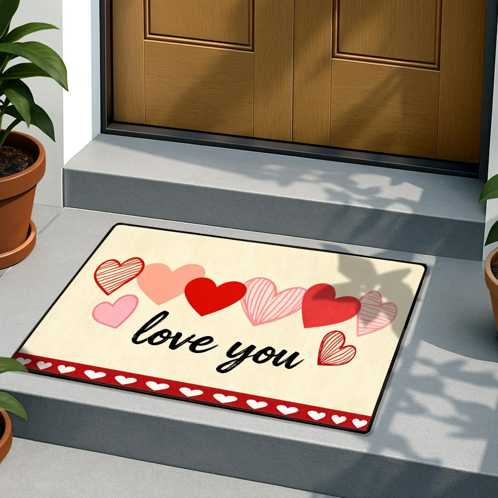 Decorative Valentine's Day Entrance Mat A Front Door Carpet With ...