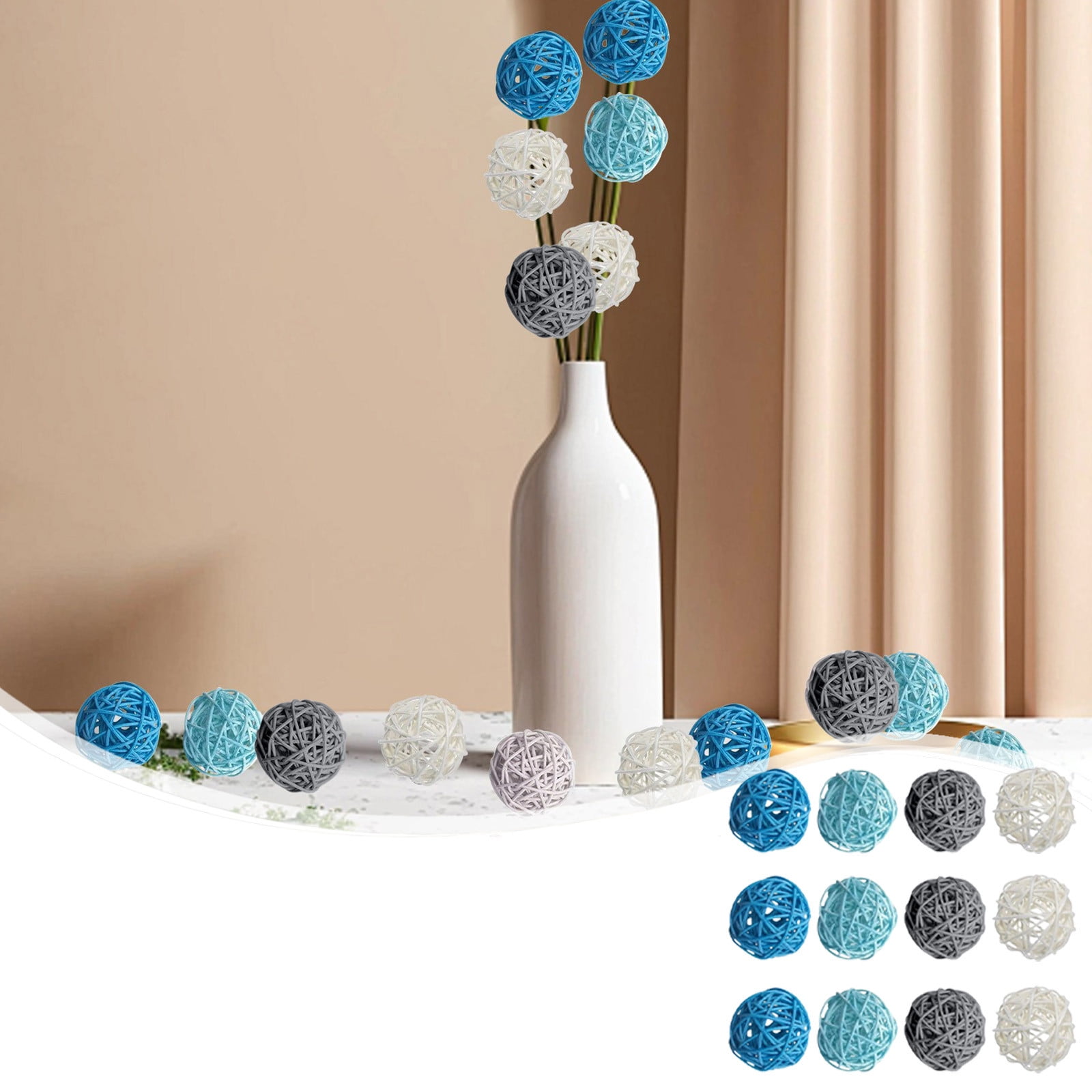 Decorative Vase Filler Balls | Wicker Rattan Spheres for Bowls ...