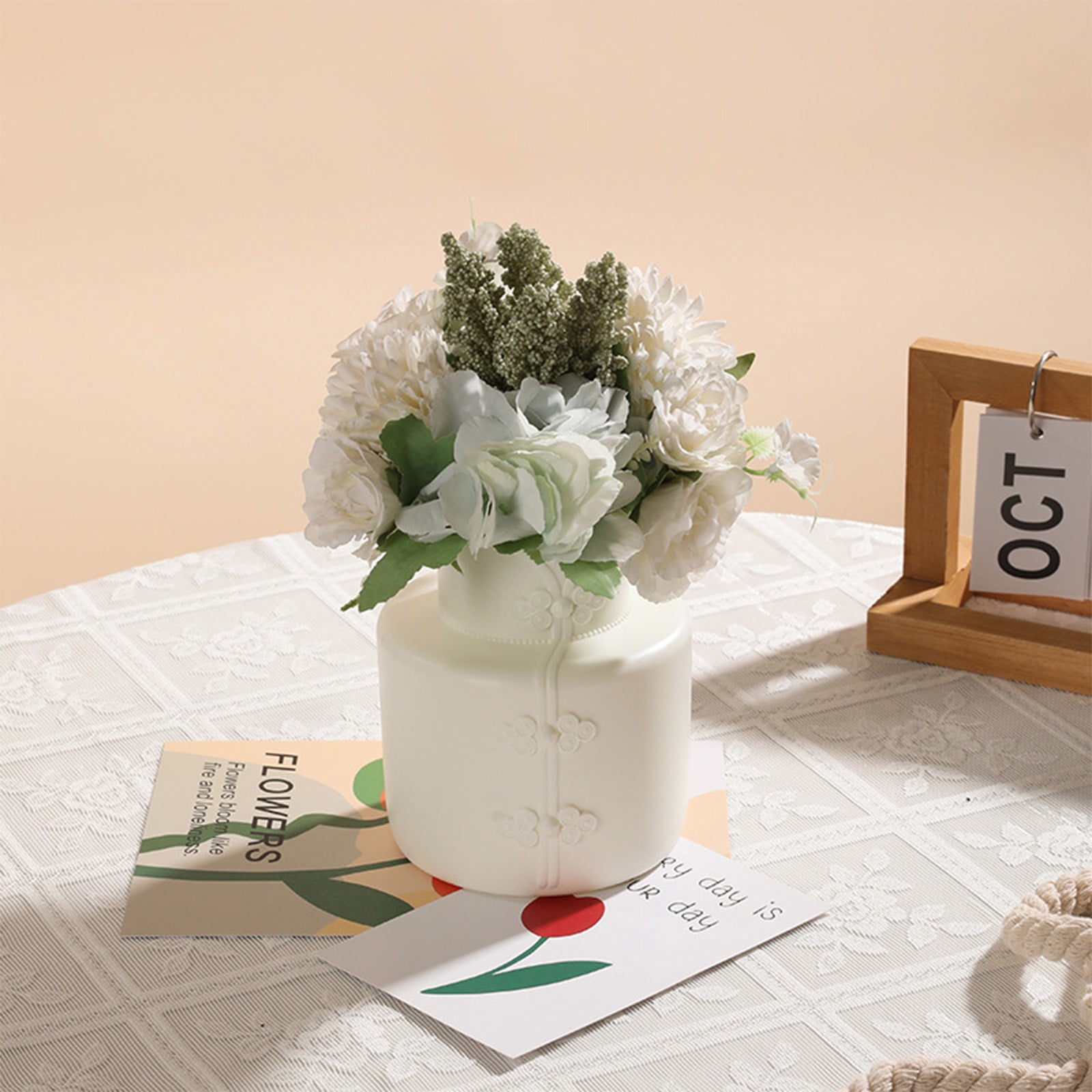 Decorative Vase for Flower Arrangement, Plastic Imitation Glazed Finish ...