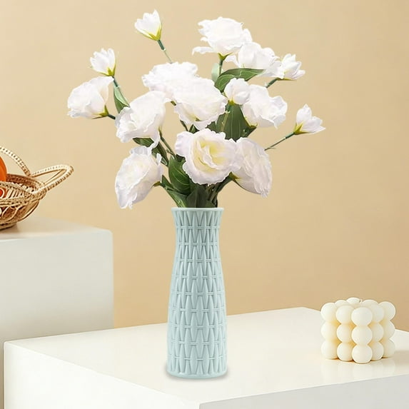 Decorative Vase, Plastic Flower Vase and Planter with Imitation Rattan ...