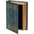 Decorative Vintage Book Shaped Trinket Storage Box - Blue - Walmart.com