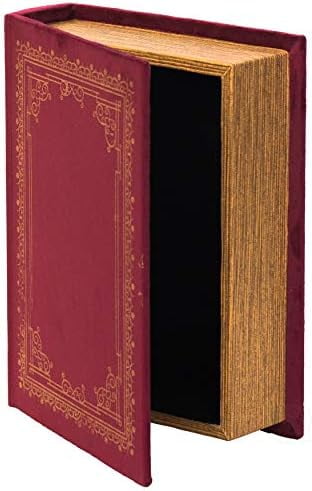 Decorative Vintage Book Shaped Trinket Storage Box - Red - Walmart.com