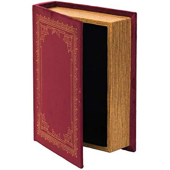 Decorative Vintage Book Shaped Trinket Storage Box - Red - Walmart.com