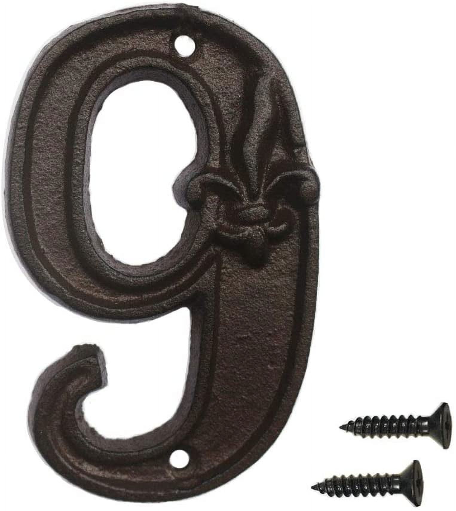 Decorative Vintage Cast Iron Metal House Numbers 4.6-Inch Rustic Solid ...