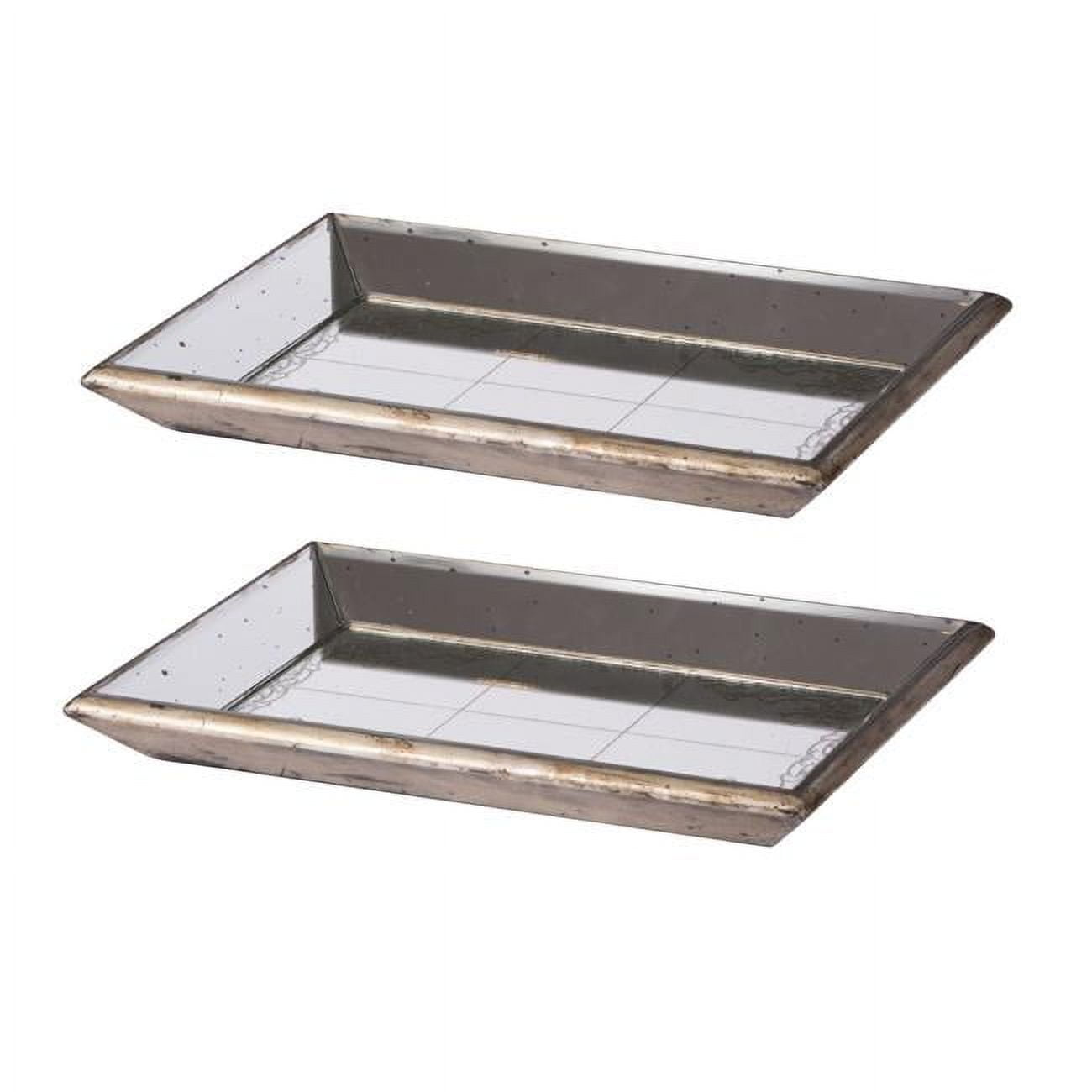 Decorative, Vintage Mirrored Finish Serving Trays - Champagne - Set of ...