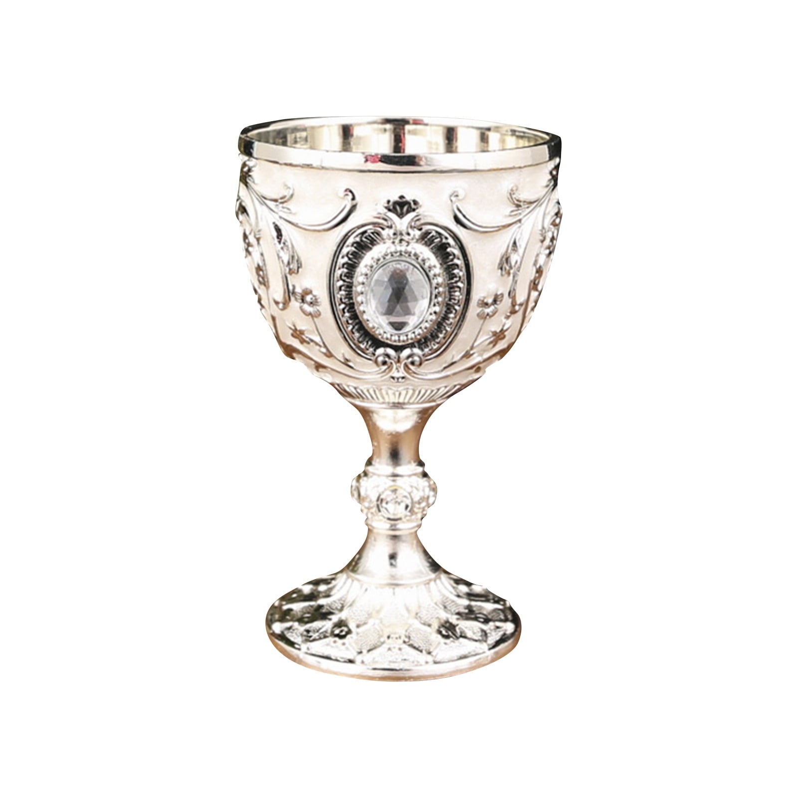 Decorative Vintage Style Ornate Water Goblets with Embossed Detailing ...