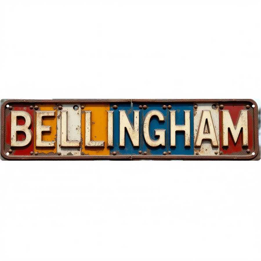 Decorative Wall Art 16x4 Inch Tin Signs "BELLINGHAM" Street Decor for ...