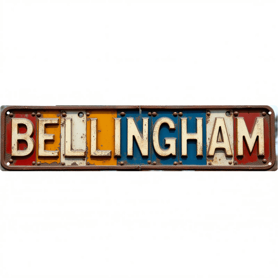 Decorative Wall Art 16x4 Inch Tin Signs "BELLINGHAM" Street Decor for ...