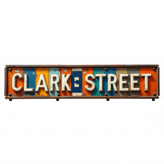Decorative Wall Art 16x4 Inch Tin Signs "CLARK STREET" Street Decor for ...