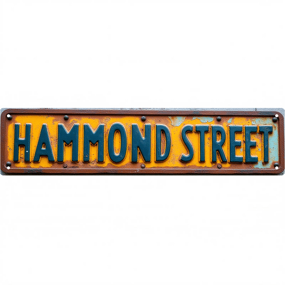 Decorative Wall Art 16x4 Inch Tin Signs "HAMMOND STREET" Street Decor ...