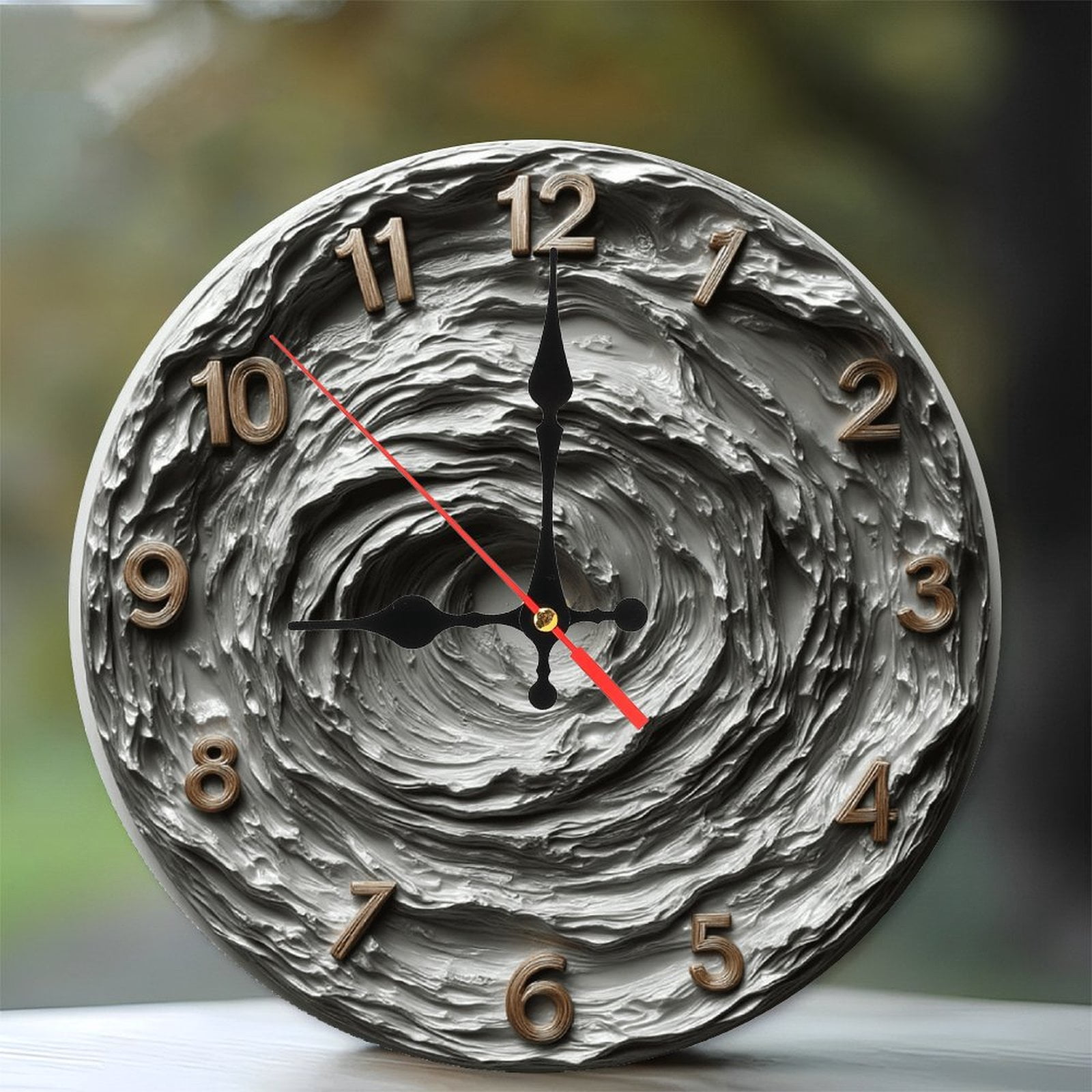 Decorative Wall Clock Modern Design 2D Circular Home Decor 10-Inch ...