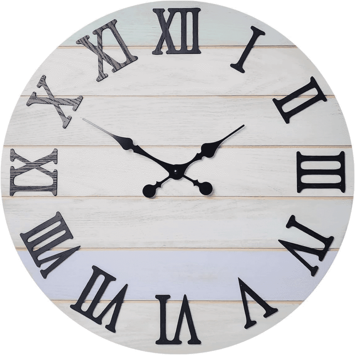 Solid Wood Wall Clock Battery Operated 20 Inch Silent Wall Clock Non ...