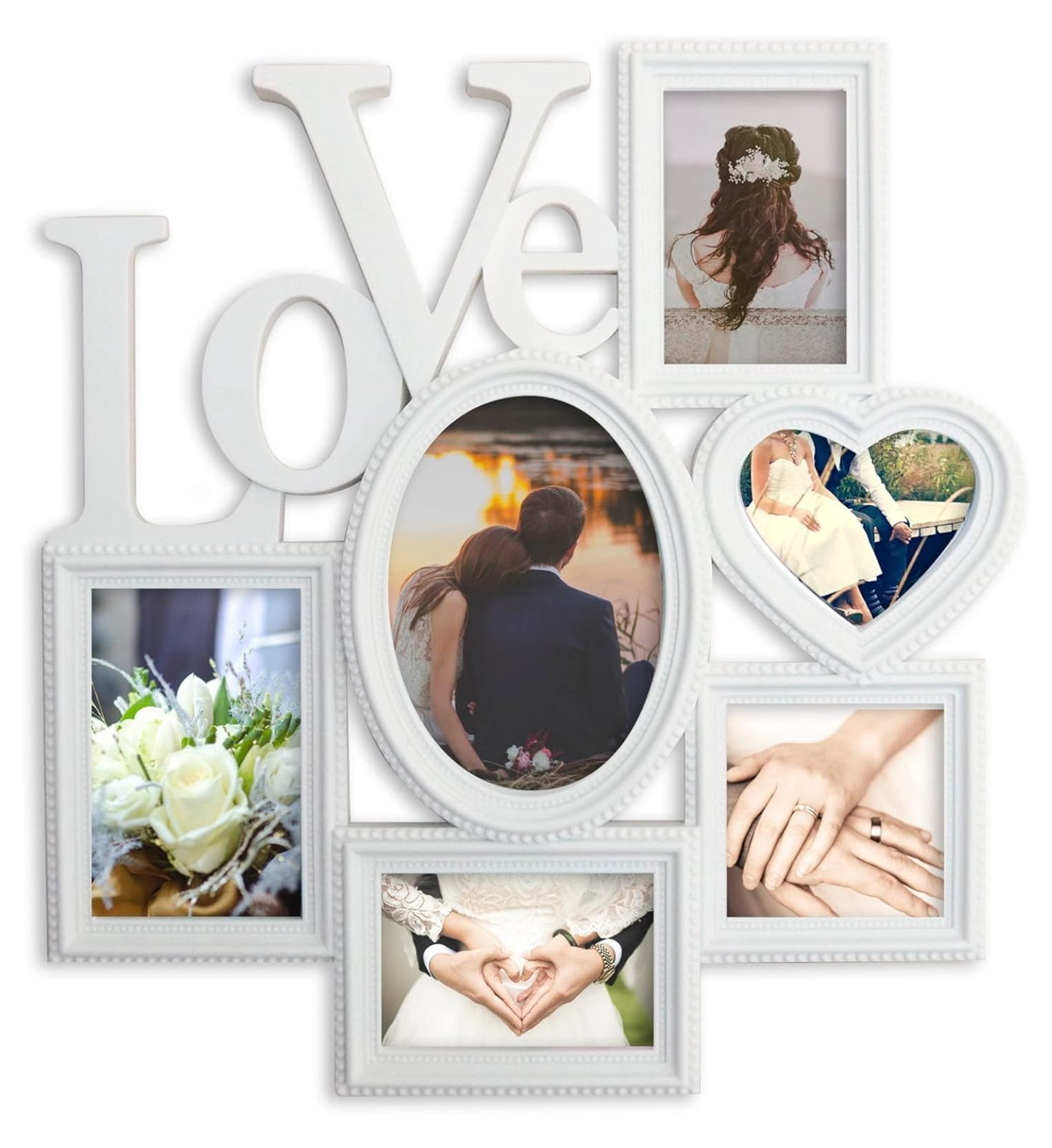 Decorative Wall Hanging Love Collage Picture Frame 6 Option, White ...