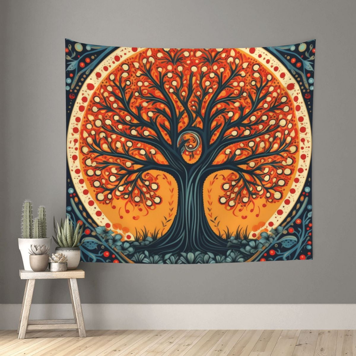 Decorative Wall Hanging Tree of Life Indoor Wall Tapestry 60x51in ...